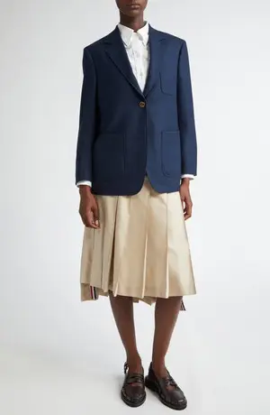 Thom Browne Wool Twill Sport Coat - Navy