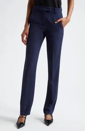 Emporio Armani Techno Gabardine Straight Leg Trousers - Navy