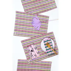 ARCHIVE NEW YORK Valentina Striped Handwoven Cotton Placemats - Rainbow