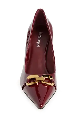 Jeffrey Campbell Authority Pointed Toe Pump - Cherry Red Crkl Patent Gold
