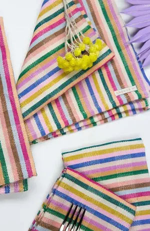 ARCHIVE NEW YORK Valentina Striped Handwoven Cotton Napkins