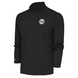 ANTIGUA Detroit Pistons Metallic Logo Quarter-zip Pullover