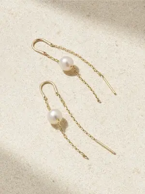 Mizuki 14-karat Pearl Drop Earrings - Gold