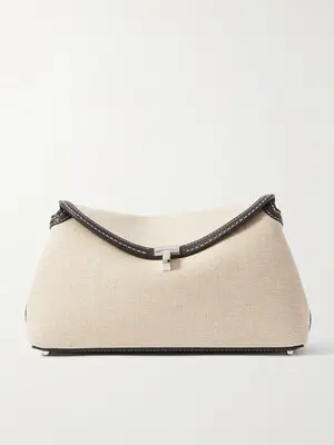 TOTEME T-lock Cotton-canvas Clutch - Ecru