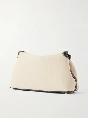 TOTEME T-lock Cotton-canvas Clutch - Ecru
