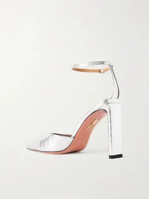 AQUAZZURA Blade 95 Croc-effect Leather Pumps