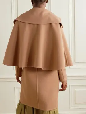Chloé Cape-effect Layered Wool And Cashmere-blend Coat