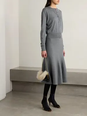 Khaite Jackie Wool-blend Cardigan - Gray