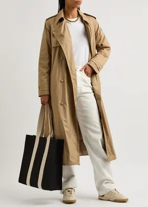 Moncler Barbetane Shell Trench Coat - Beige