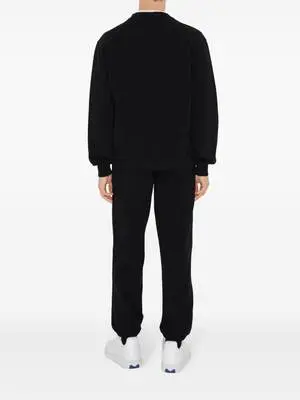 Burberry Equestrian Knight Cotton Jogging Pants - Black