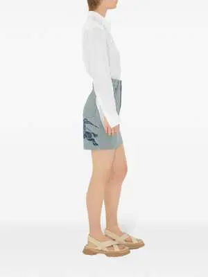 Burberry Equestrian Knight Denim Skirt