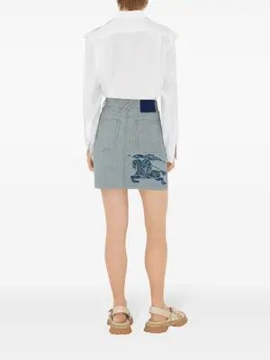 Burberry Equestrian Knight Denim Skirt