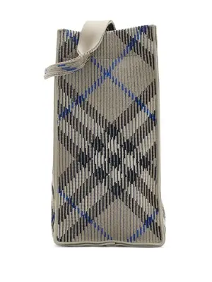 Burberry Check Knitted Medium Tote Bag - Neutrals