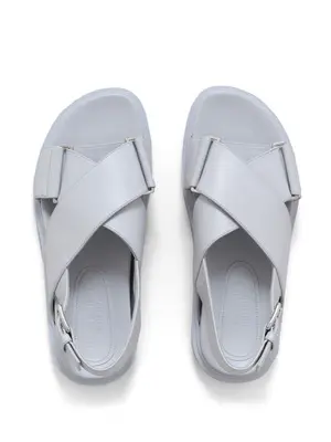 Marni Fussbet Leather Sandals - Grey