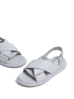 Marni Fussbet Leather Sandals - Grey