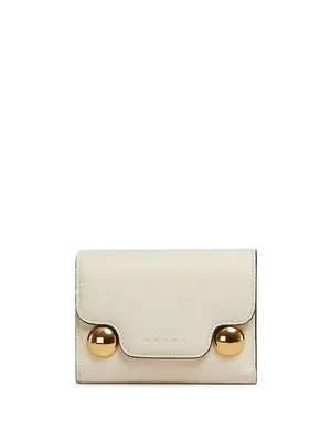 Marni Trunkaroo Tri-fold Leather Wallet - Neutrals
