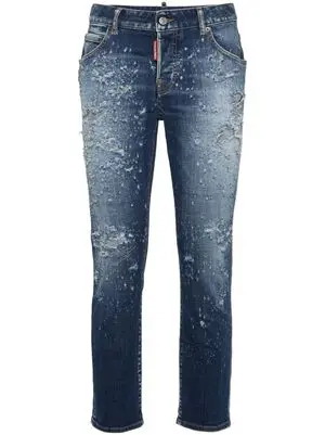 Dsquared2 Distressed Slim-leg Jeans - Blue