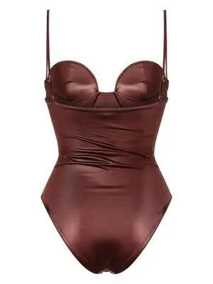 Magda Butrym Retro One-piece Swimsuit - Brown