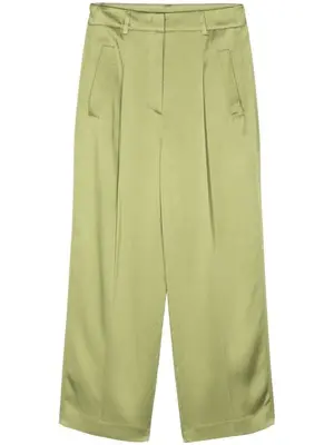 LUISA CERANO Crepe Pleated Trousers - Green