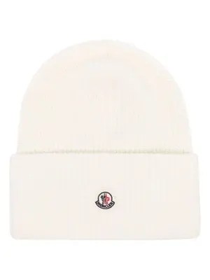 Moncler Logo-patch Beanie - White