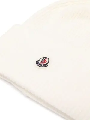 Moncler Logo-patch Beanie - White