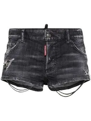 Dsquared2 Chain-detail Denim Mini Shorts