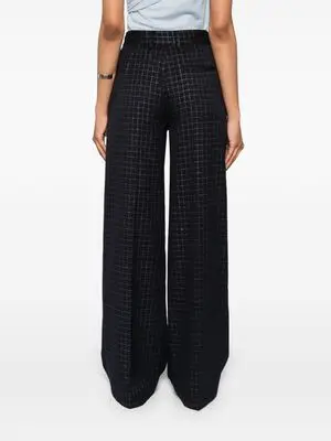 FORTE_FORTE Check Pattern Wide-leg Trousers