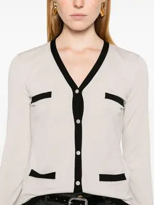 Max Mara Trimmed V-neck Cardigan - Neutrals