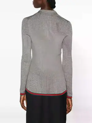 Gucci Ribbed-knit Polo Top