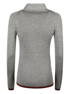 Gucci Ribbed-knit Polo Top