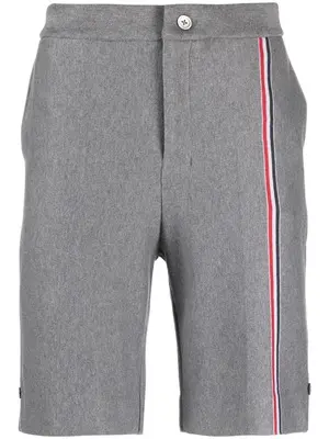 Thom Browne Rwb Stripe Bermuda Shorts - Grey