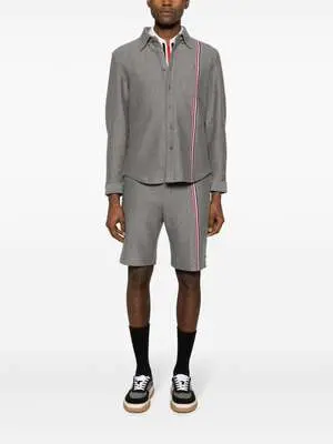 Thom Browne Rwb Stripe Bermuda Shorts - Grey