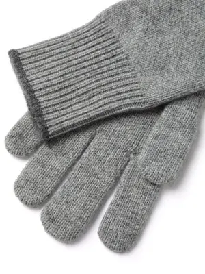 Brunello Cucinelli Ribbed-knit Cashmere Gloves - Grey