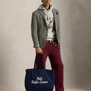 Ralph Lauren Canvas Tote With Embroidered Logo - Newport Navy