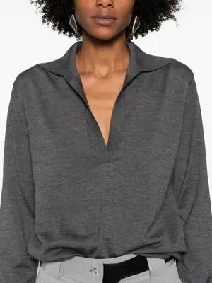 PETER DO Mélange Wool Polo Jumper