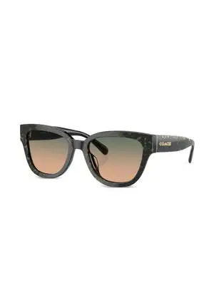 COACH Monogram-pattern Butterfly Sunglasses - Green