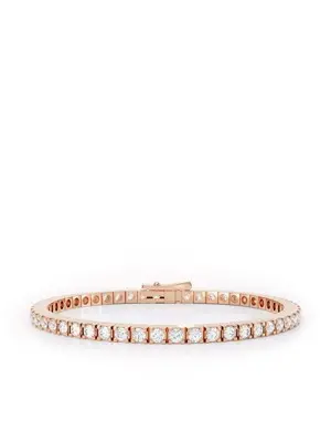 LOEV 18kt Rose Gold Diamond Tennis Bracelet - Pink