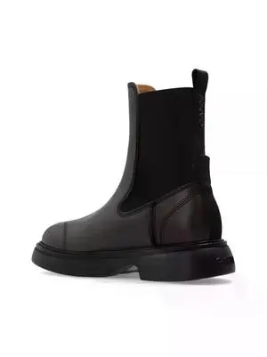 GANNI Leather Chelsea Boots - Brown