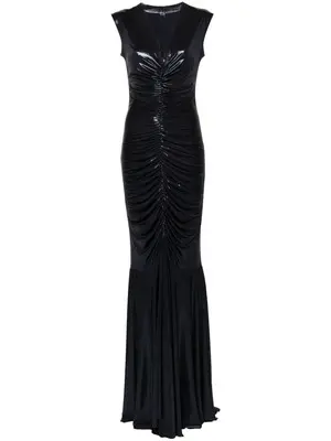 Norma Kamali V-neck Fishtail Gown