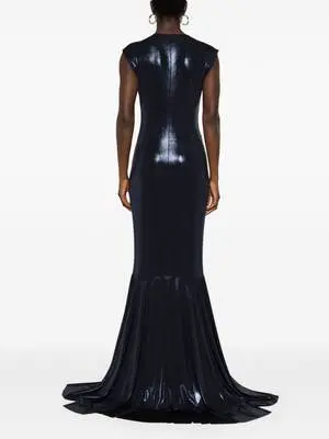 Norma Kamali V-neck Fishtail Gown