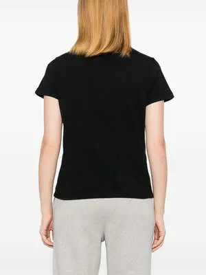 Pinko Short-sleeved Cotton Jersey T-shirt With Mini Logo - Black