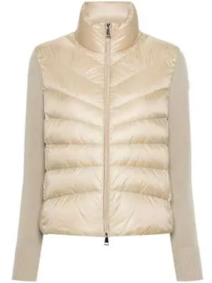 Moncler Knitted-sleeve Puffer Jacket