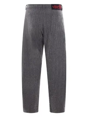 VITELLI Needle-punched Contrast Panel Trousers