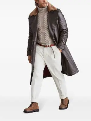 Brunello Cucinelli Cashmere Cable Knit Turtleneck Sweater