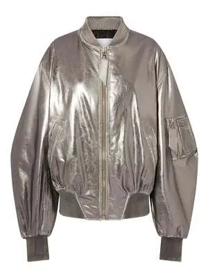 Attico Mirrored Leather Bomber Jacket
