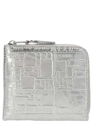Comme Des Garçons Embossed Logotype' Wallet - Silver