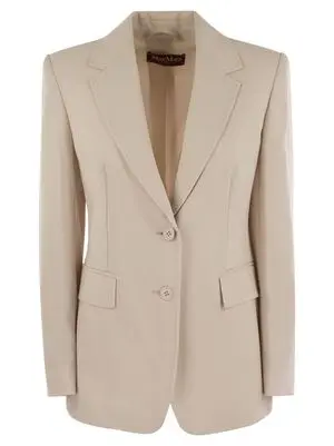 Max Mara Magma Single Breasted Blazer In Wool Satin Crepe