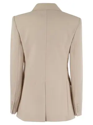 Max Mara Magma Single Breasted Blazer In Wool Satin Crepe