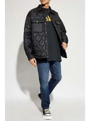 Palm Angels Embroidered-logo Quilted Jacket - Black