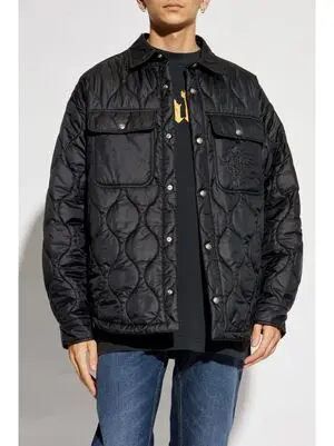 Palm Angels Embroidered-logo Quilted Jacket - Black